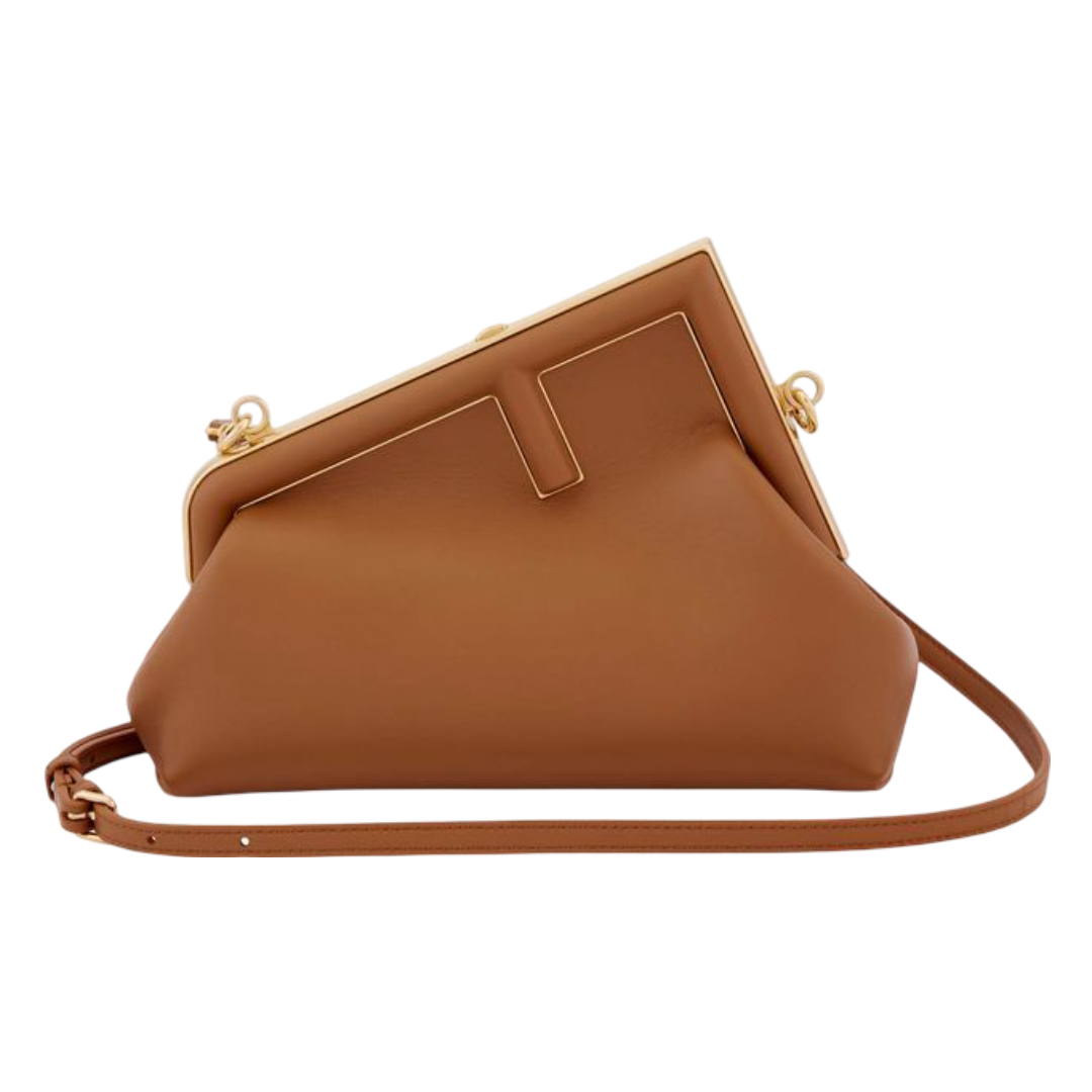 Fendi First Midi Leather Bag – Brown – Shaikha's Luxury Closet